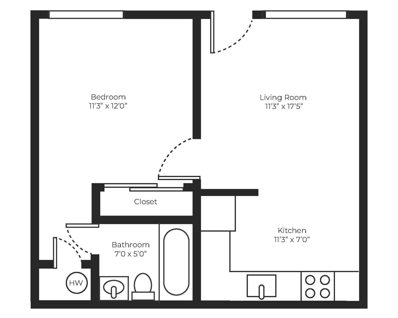 Studio, 1- & 2-Bedroom Floorplans | Mountain View